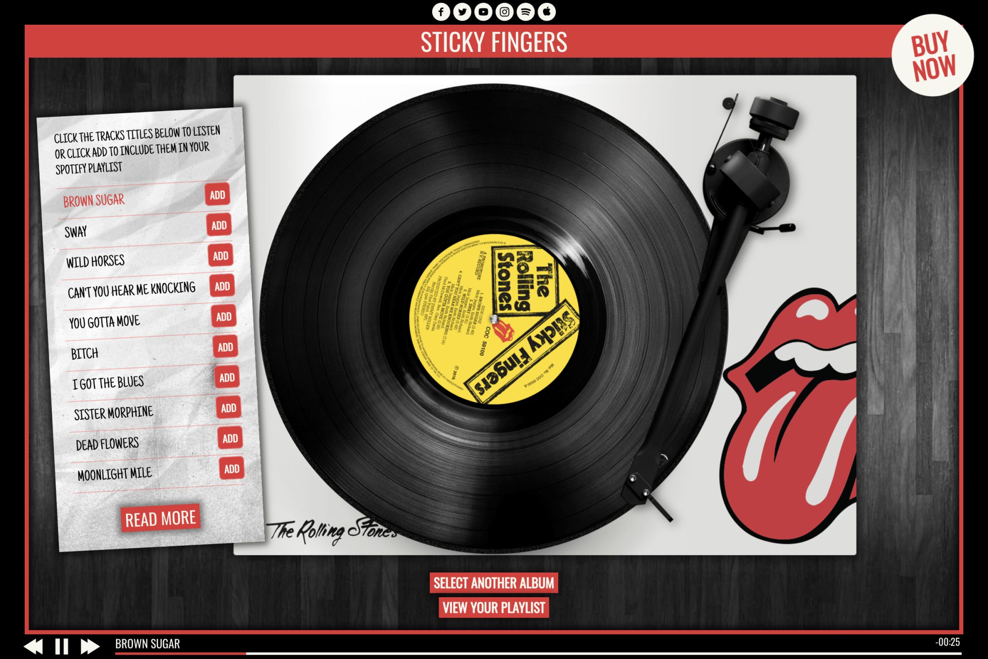 VVVOID Creative : The Rolling Stones : Spotify Turntable
